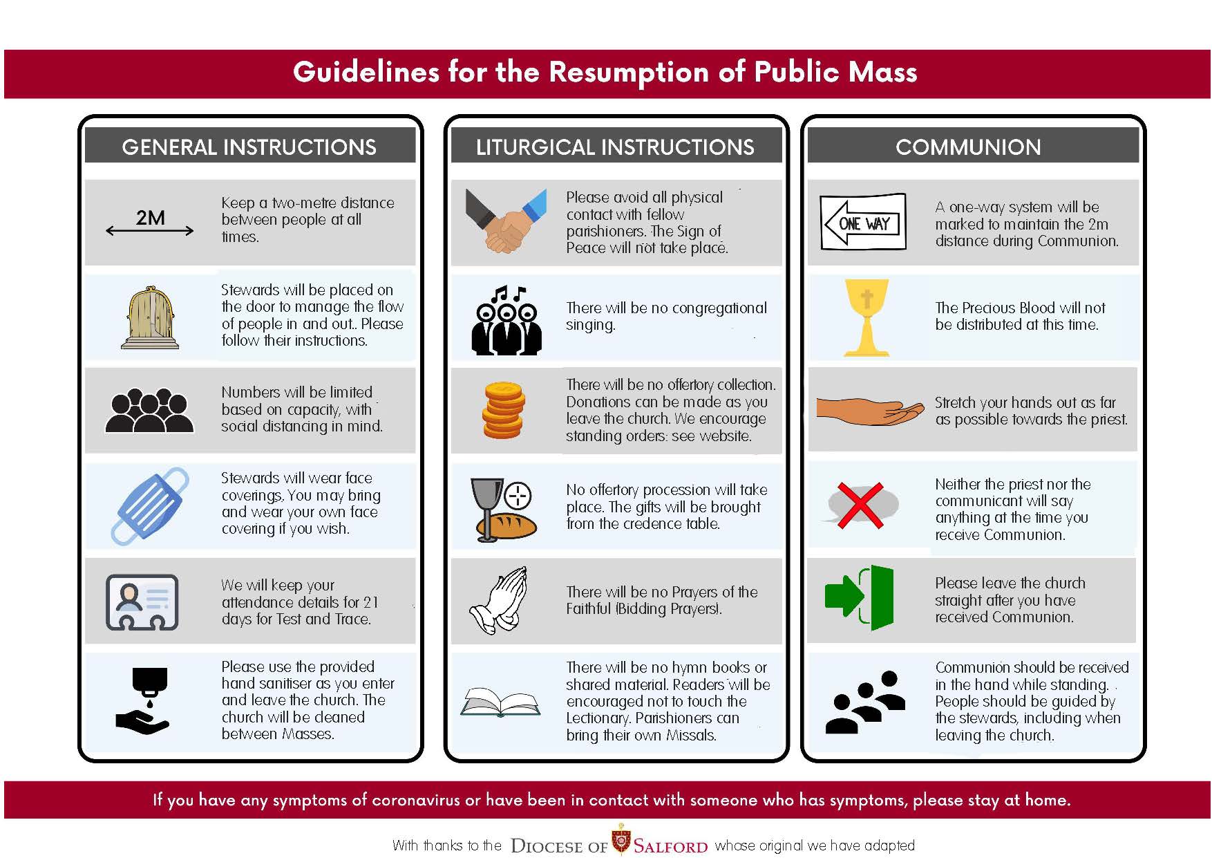 Guidelines for Attending Mass – St Catherine of Siena